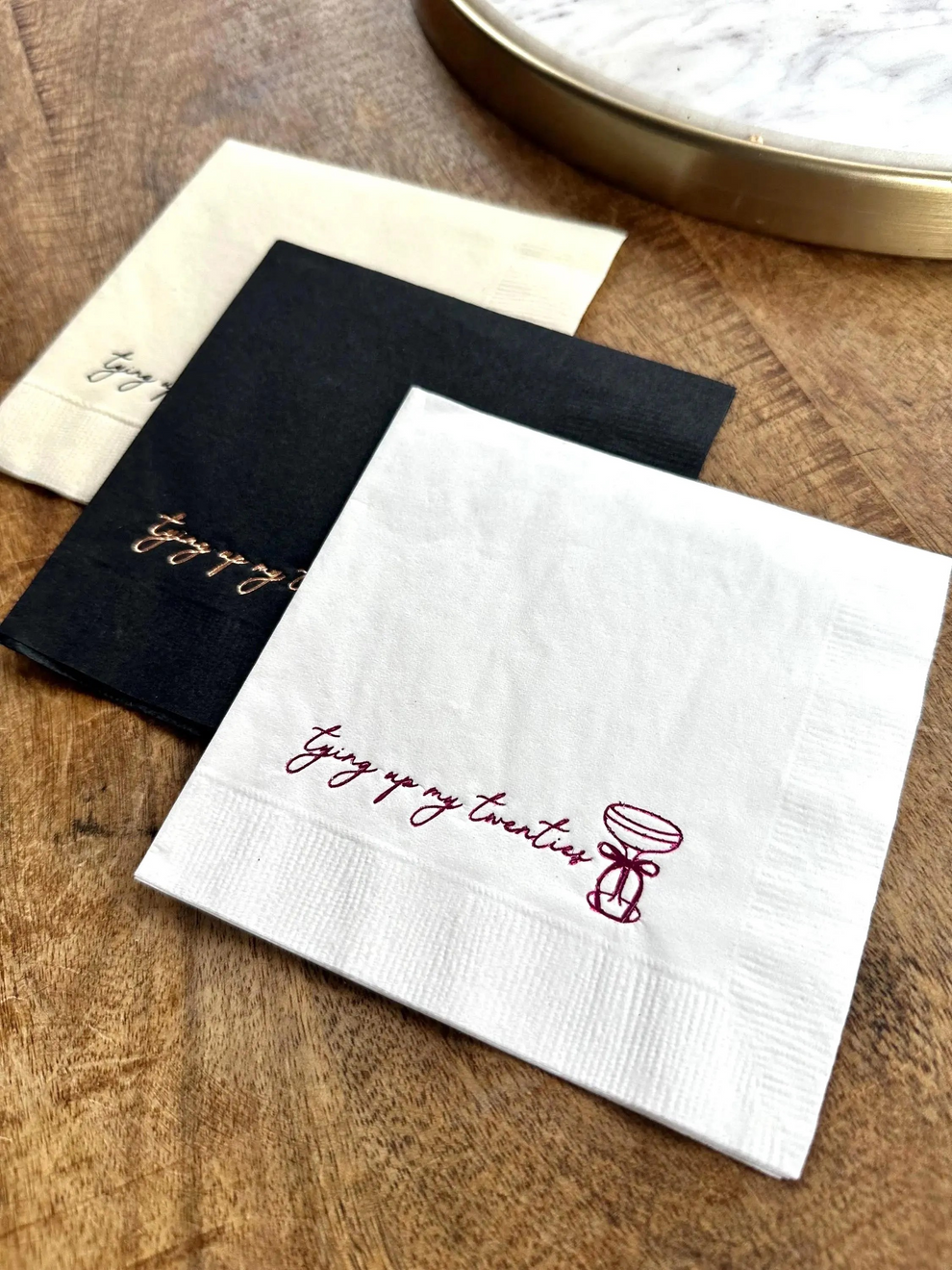 She’s Tying Up Her Twenties Espresso Martini-Themed Cocktail Napkins ...